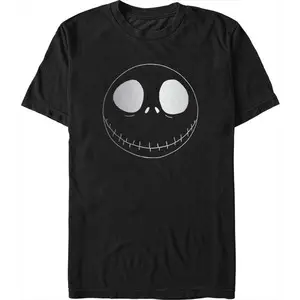 THE NIGHTMARE BEFORE CHRISTMAS Minimalist Jack Face T-shirt - Black