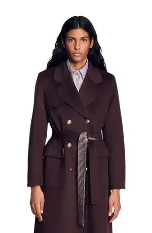 Sandro Double-faced Checked Coat