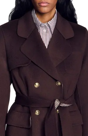 Sandro Double-faced Checked Coat