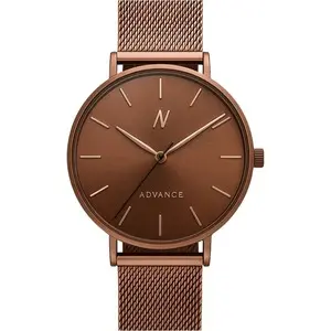 NCMPRBL Advance Cocoa Quartz Watch - Mocha Brown/muted Rose Gold