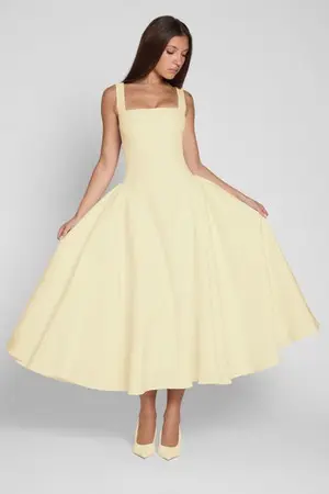 LEAU Corset Midi Dress - Yellow
