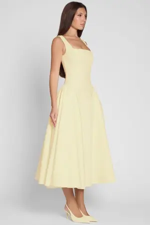 LEAU Corset Midi Dress - Yellow