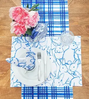 C&F HOME Bun & Plaid Easter Table Runner 14" X 72"