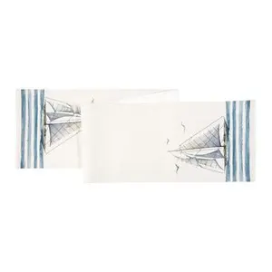 C&F HOME Let Your Dreams Set Sail Embroidered Dining Table Runner - Blue
