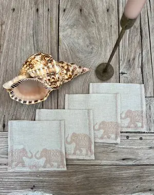 MAJKA Garden Elephant Cocktail Napkins