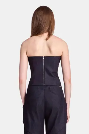 KATE BARTON Symmetrical Sculpted Denim Corset