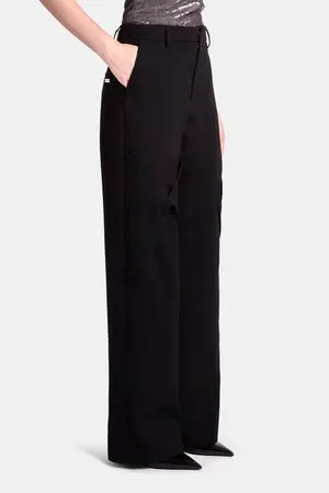 KATE BARTON Draped Knee Wool Trousers