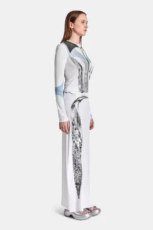 KATE BARTON Moto Jacket Illusion Print Long-sleeve Top