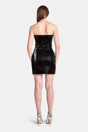 KATE BARTON Molded Vinyl Mini Dress