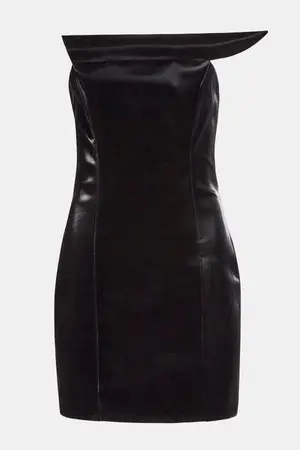 KATE BARTON Molded Vinyl Mini Dress