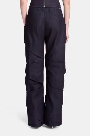 KATE BARTON Astrid Draped Denim Trousers
