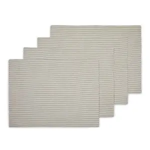 MAJKA Savannah Stripes Placematsset Of 4 - Seashell Gray & Dunes