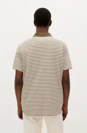 SCALPERS Summer Stripes Polo - Khaki