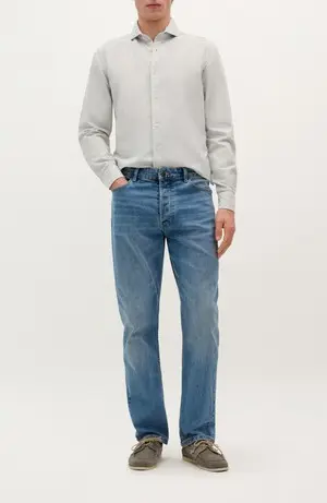 SCALPERS Vintage Linen Se Shirt - Light Grey