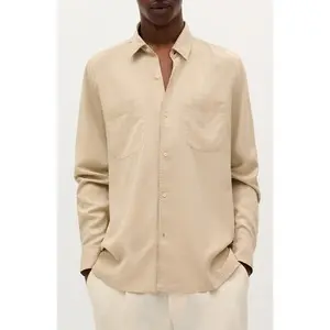 SCALPERS Icon Delta Tencel Shirt - Beige