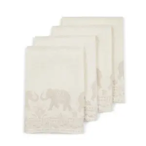MAJKA Garden Elephant Napkinsset Of 4 - Oyster & Stone