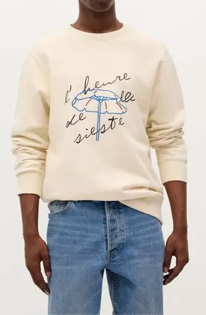 SCALPERS Siesta Cotton Sweatshirt - Cream