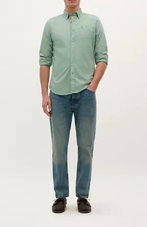 SCALPERS Beach Oxford Bd Shirt - Light Green