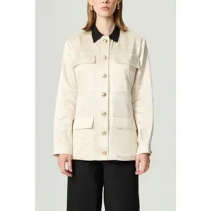 NOCTURNE Woven Jacket With Gold Button Details