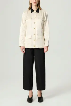 NOCTURNE Woven Jacket With Gold Button Details