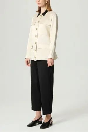 NOCTURNE Woven Jacket With Gold Button Details