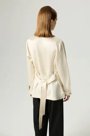 NOCTURNE Woven Jacket With Gold Button Details