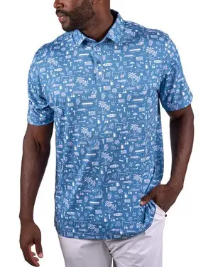 BLACK CLOVER Vacation Nation Polo - Moody Blue