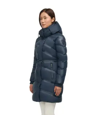 Pajar Mid-length Quilted Puffer With Removable Hood - Navy