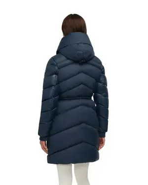 Pajar Mid-length Quilted Puffer With Removable Hood - Navy
