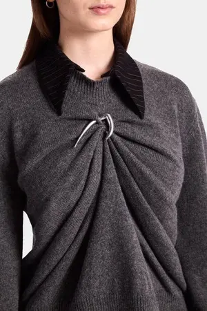 KATE BARTON Draped Merino Cashmere Sweater