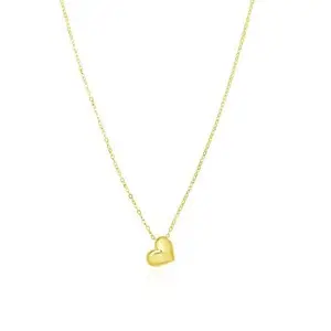 THE LOVERY FINE JEWELRY Mini Asymmetrical Puffy Heart Necklace - Yellow Gold