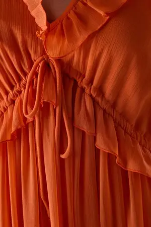 WAREHOUSE Chiffon Ruffle Strappy Maxi Dress