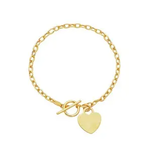 THE LOVERY FINE JEWELRY Gold Heart Toggle Bracelet - Yellow Gold