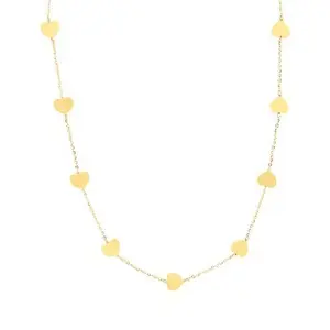 THE LOVERY FINE JEWELRY Gold Heart Station Necklace - Yellow Gold