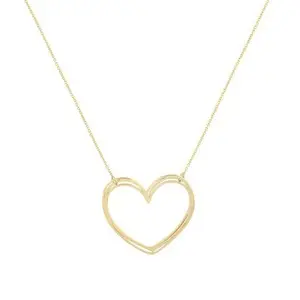 THE LOVERY FINE JEWELRY Large Heart Pendant Necklace - Yellow Gold