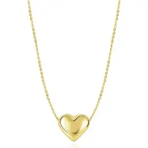 THE LOVERY FINE JEWELRY Puffy Heart Necklace - Yellow Gold