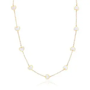 THE LOVERY FINE JEWELRY Heart Station Necklace - Mother Of Pearl
