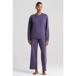 Natori Nova Brushed Knit Crew Neck Top - Twilight Blue