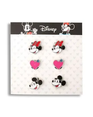Disney Minnie And Mickey Mouse Clip-on Earrings Set