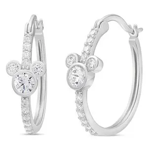 Disney Mickey Mouse Sterling Hoop Earrings
