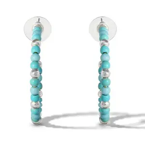 Jessica Simpson Beaded Hoop Earrings