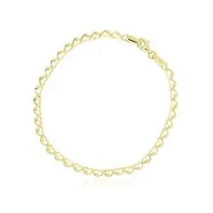 THE LOVERY FINE JEWELRY 14k Heart Link Bracelet - Yellow Gold