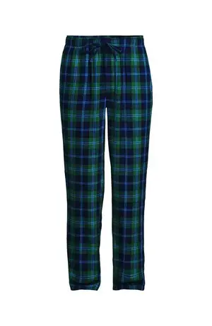 LANDS' END Flannel Pajama Pants Light Emerald Blackwatch