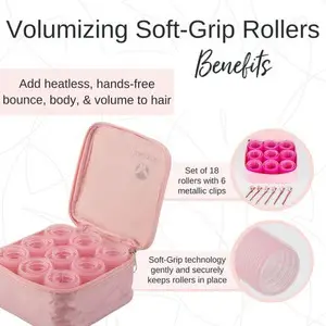 CALISTA Volumizing Soft Grip Rollers - Pink -short Set