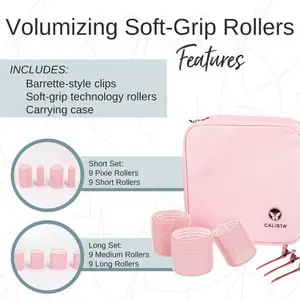 CALISTA Volumizing Soft Grip Rollers - Pink -short Set
