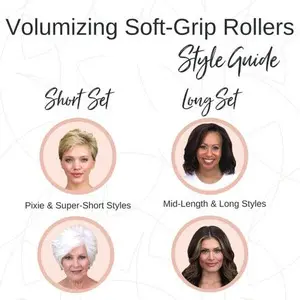 CALISTA Volumizing Soft Grip Rollers - Pink -short Set