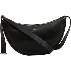 Sandro Leather Hobo Bag - Black