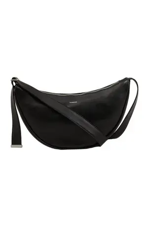 Sandro Small Leather Hobo Bag - Black
