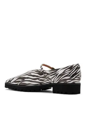 MARC NOLAN Roxie Leather Lug Mary Janes - Zebra
