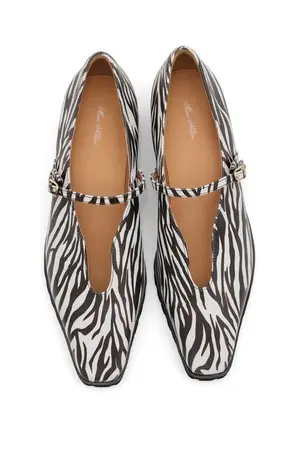 MARC NOLAN Roxie Leather Lug Mary Janes - Zebra